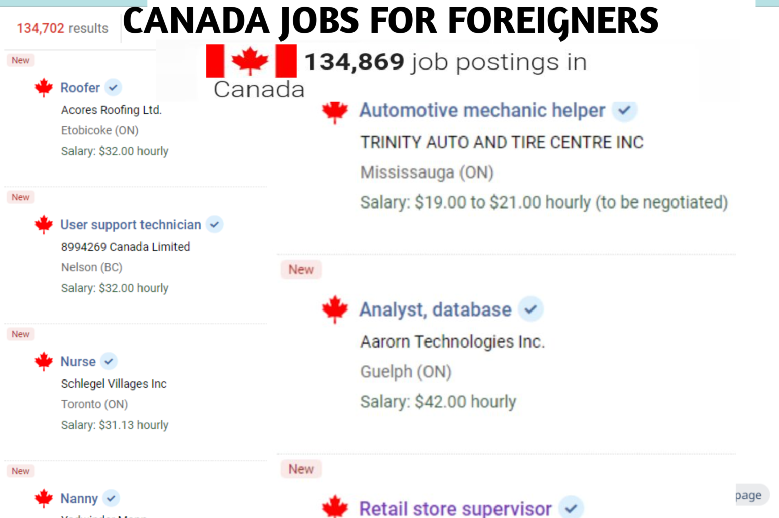 Canada Jobs For Foreigners