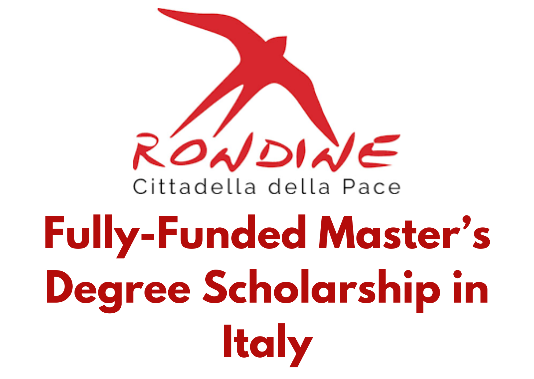 Rondine Cittadella Della Pace Fully-Funded Master’s Degree Scholarship ...