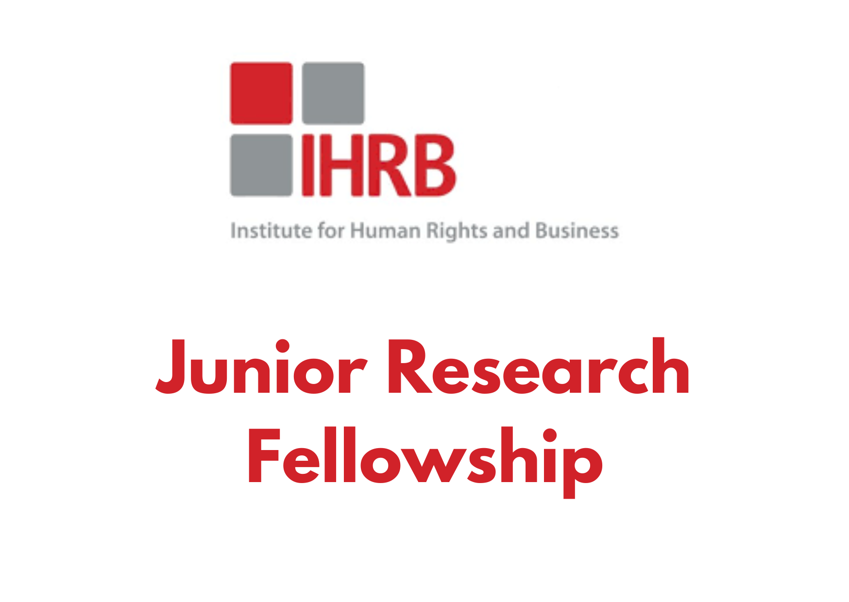 Institute For Human Rights And Business (IHRB) Junior Research Fellowship 2025