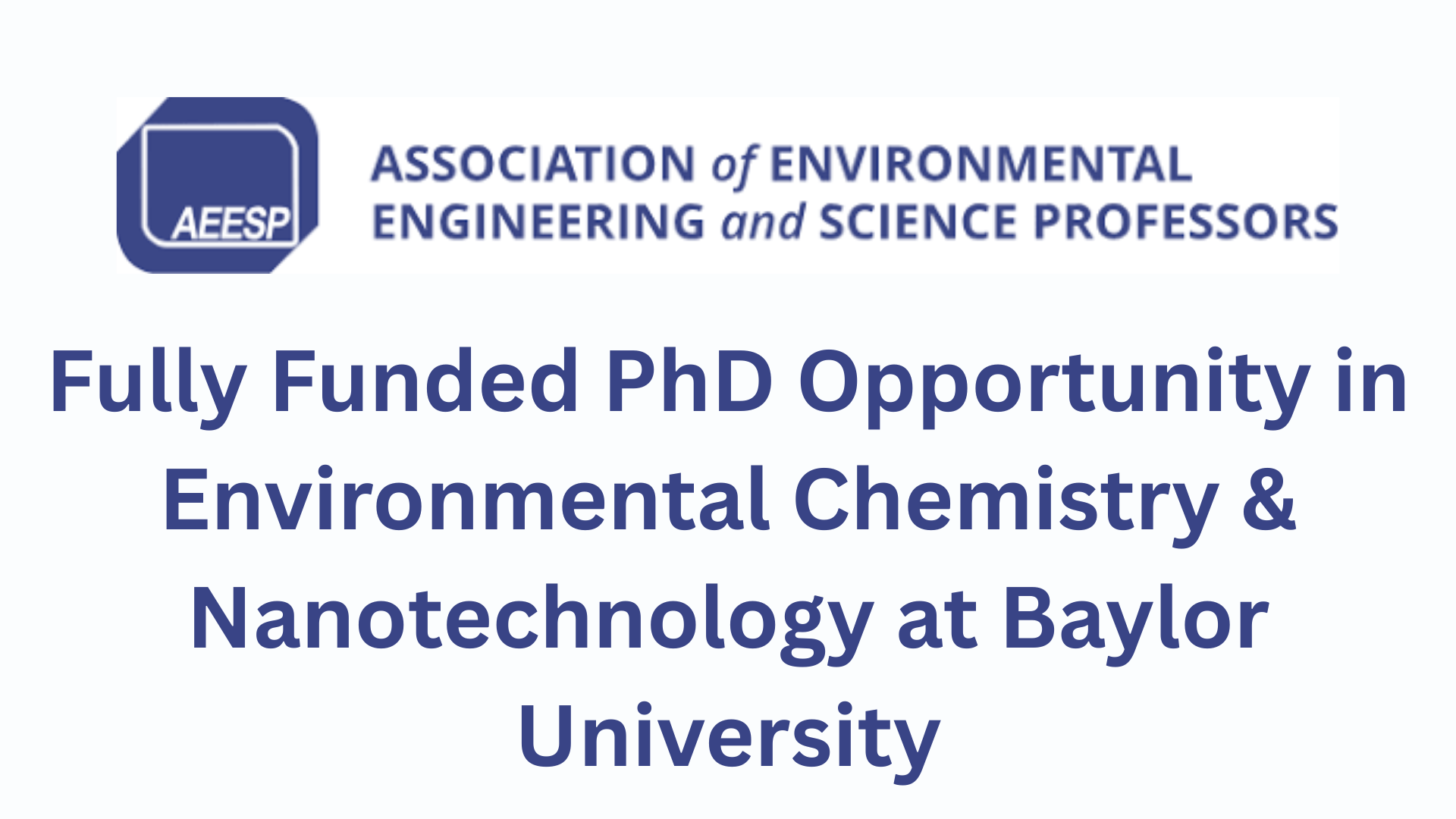 Fully Funded Baylor University PhD Opportunity In Environmental ...