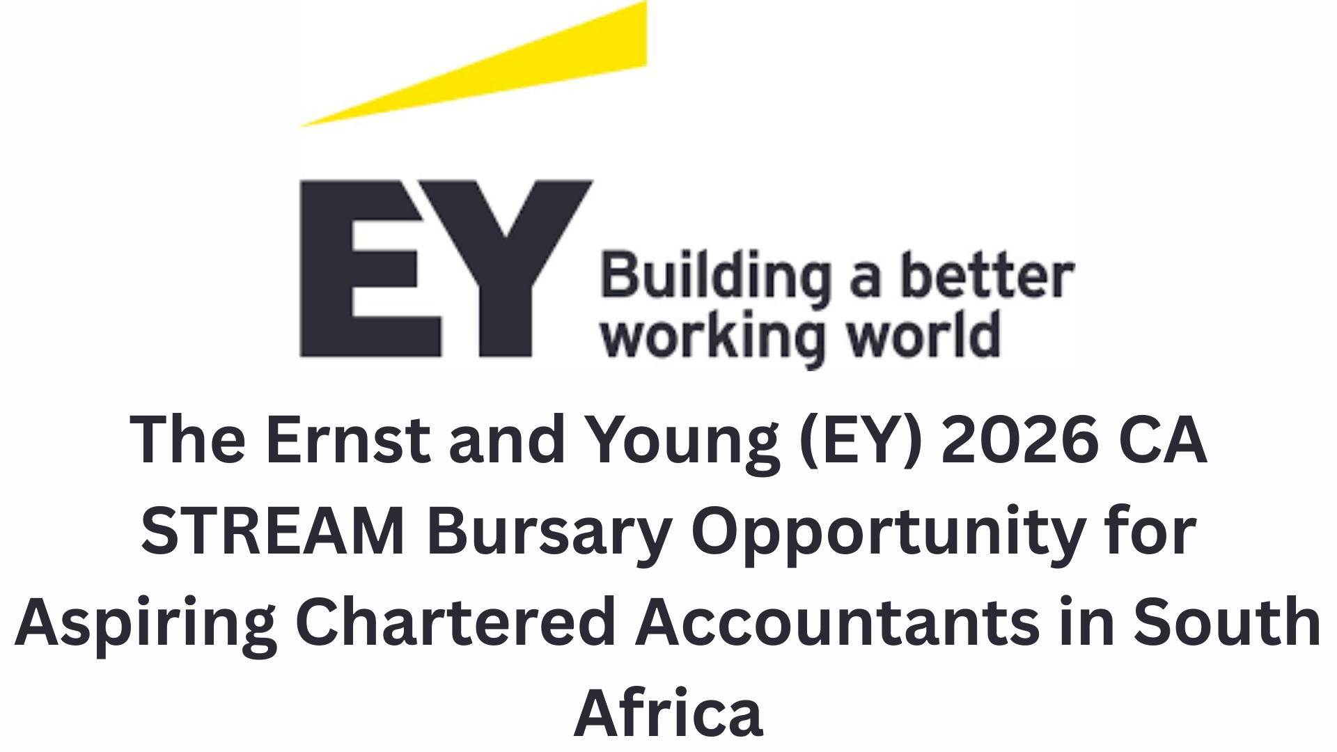 The Ernst And Young (EY) 2026 CA STREAM Bursary Opportunity For ...