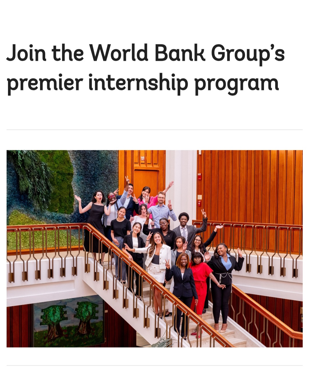 Join The World Bank Group’s Premier Internship Program
