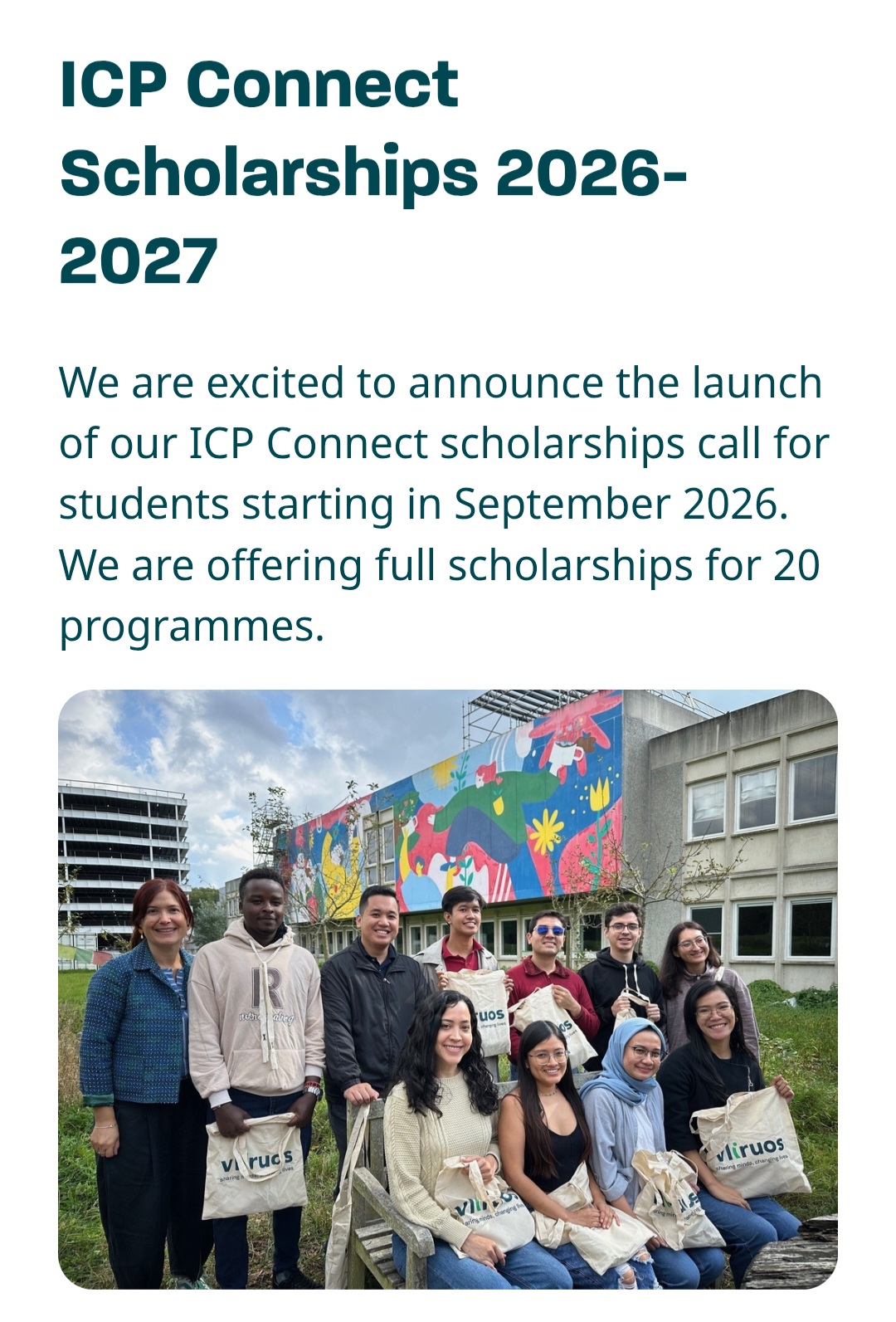 ICP Connect Scholarships 2026-2027 For International Students