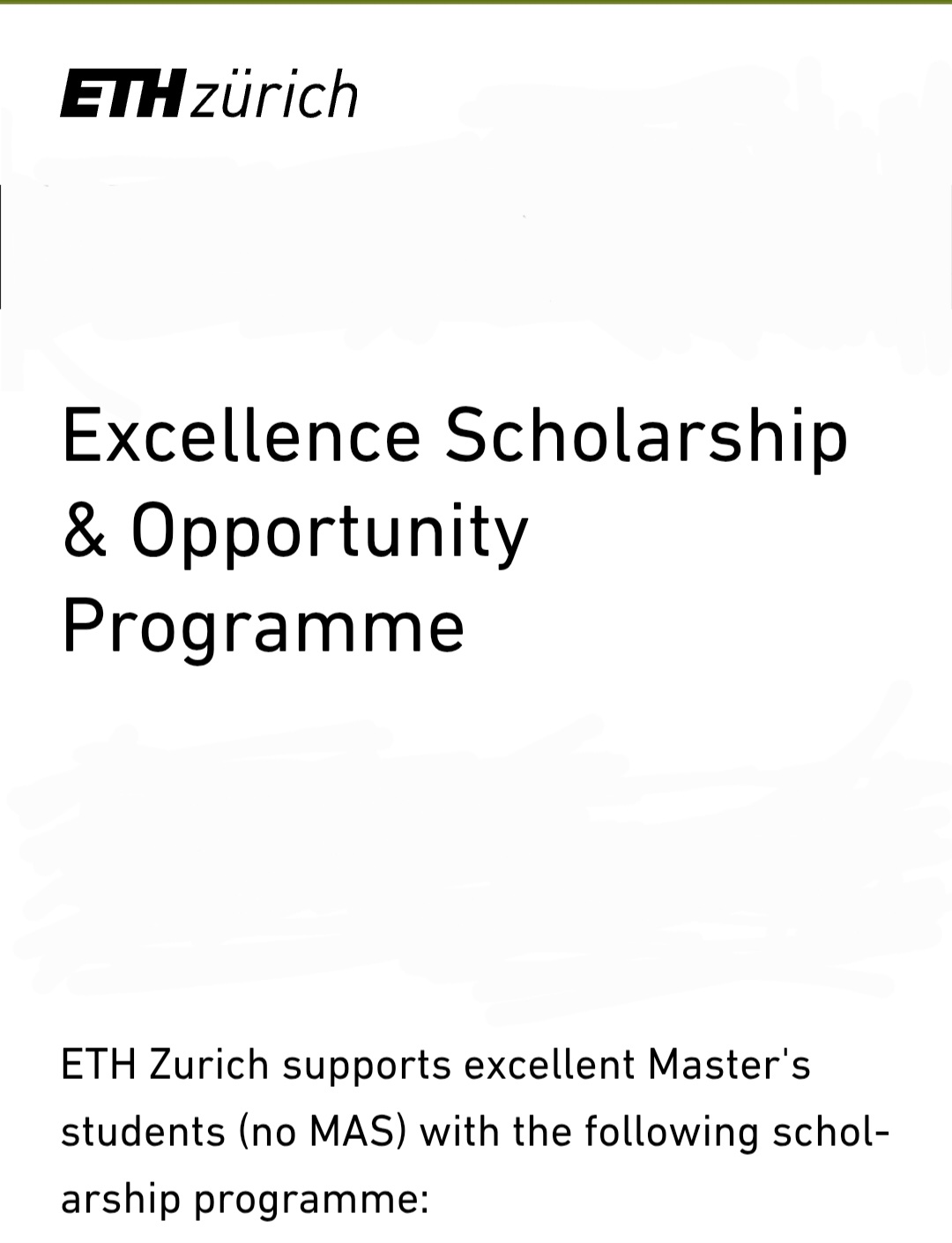 ETH Zurich Fully Funded Scholarship Programme 2027/2028 Session